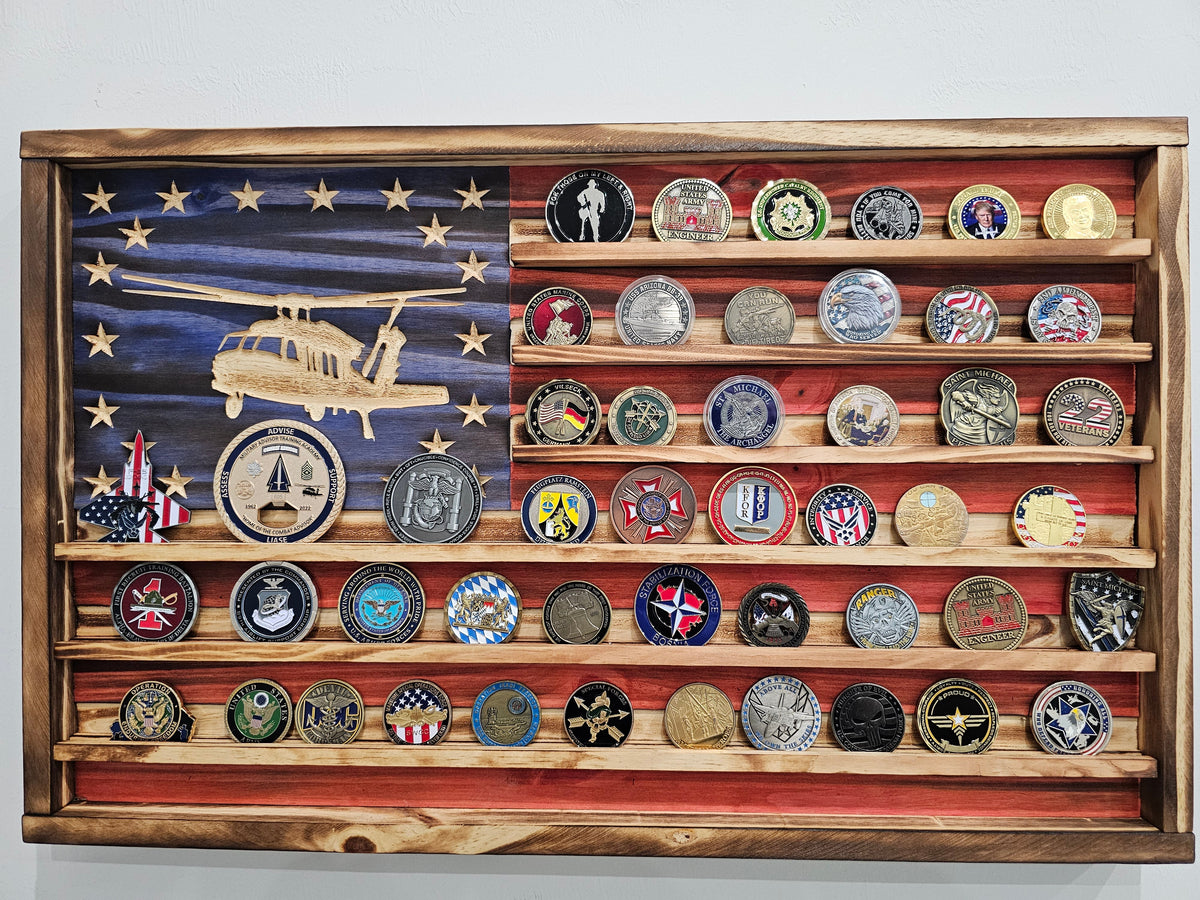 Challenge Coin Display Case | Custom Handmade Military Flag ...