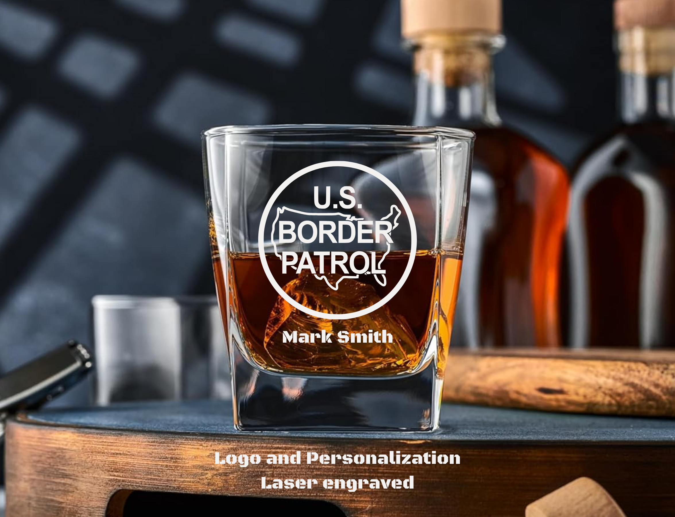 Custom Border Patrol Engraved 11 oz Whiskey Glass – Personalized DHS L ...