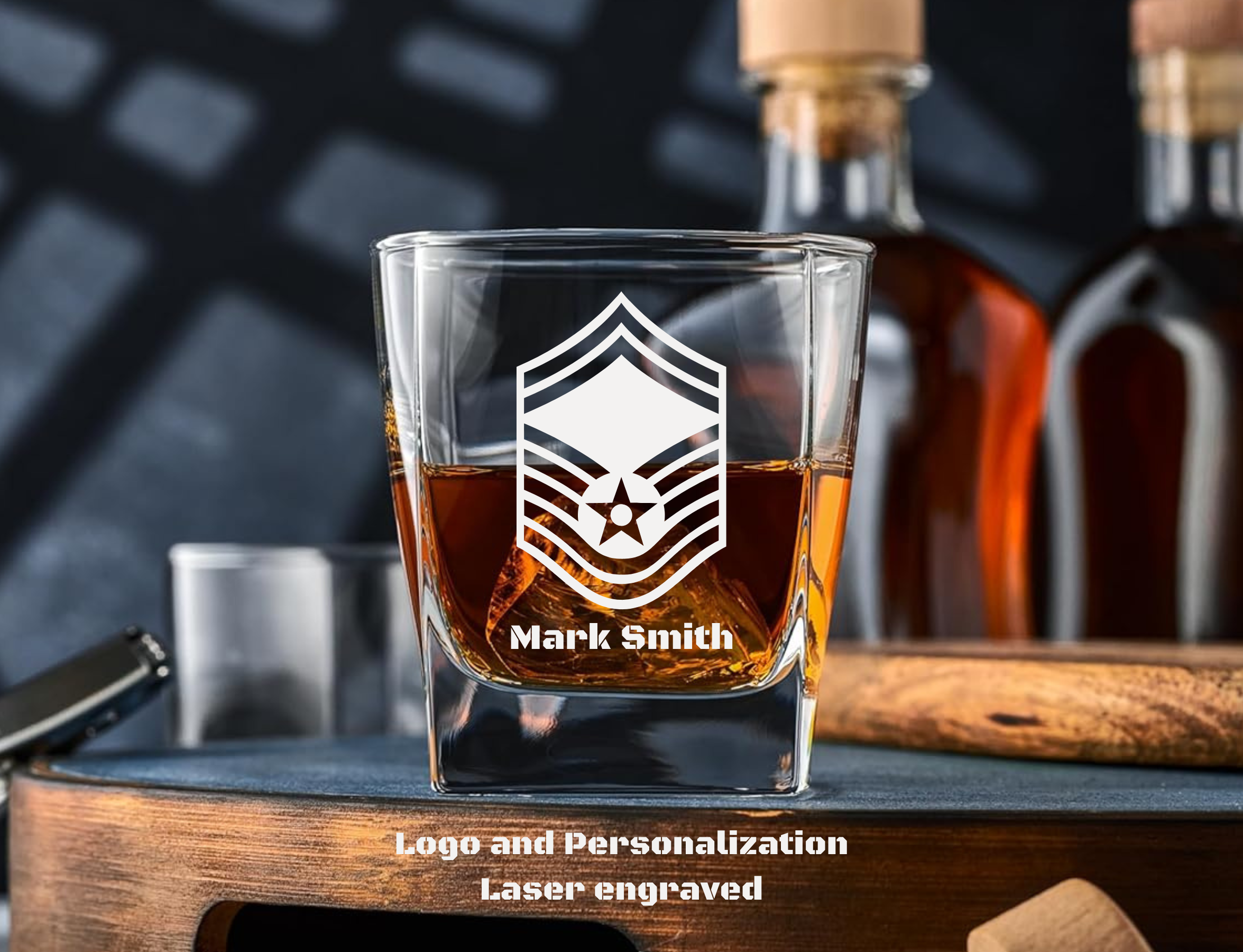 Custom US Air Force Enlisted Rank Engraved 11 oz Whiskey Glass – Perso ...