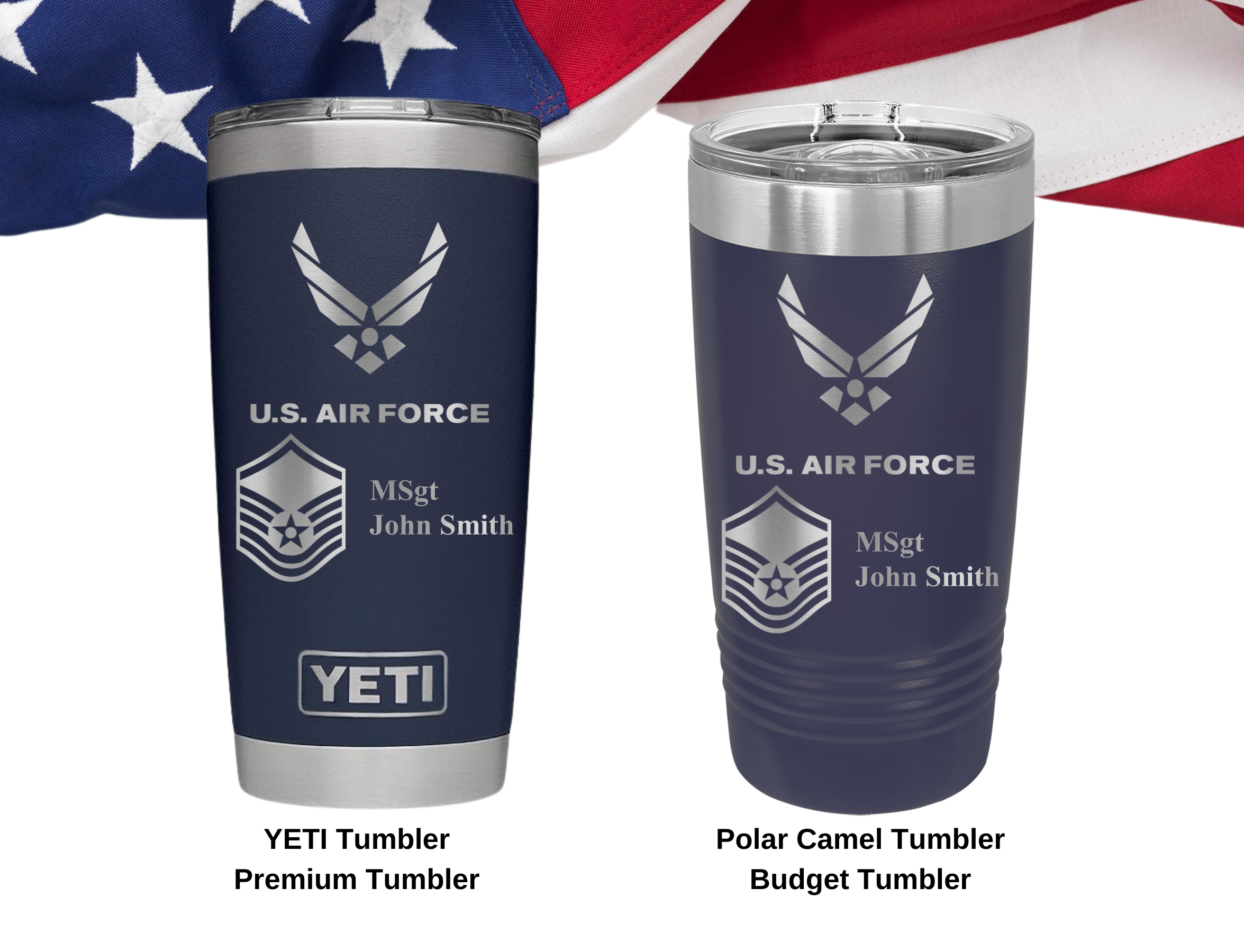 Personalized USAF YETI or Polar Tumbler: Engraved Air Force Retirement ...