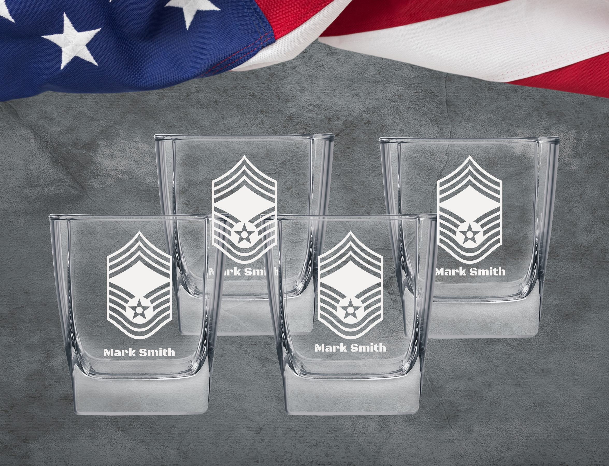 Custom US Air Force Enlisted Rank Engraved 11 oz Whiskey Glass – Perso ...