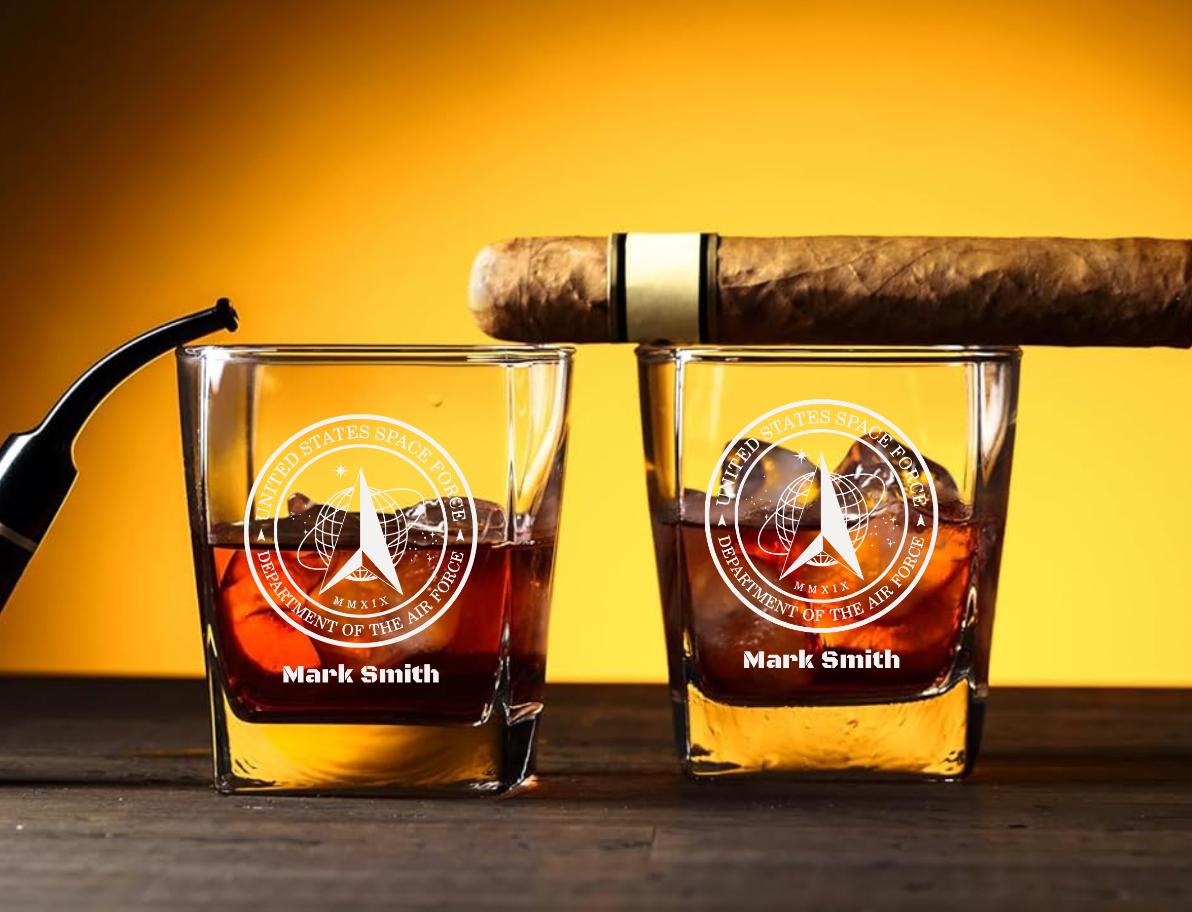 Custom US Space Force Engraved 11 oz Whiskey Glass – Personalized Mili ...