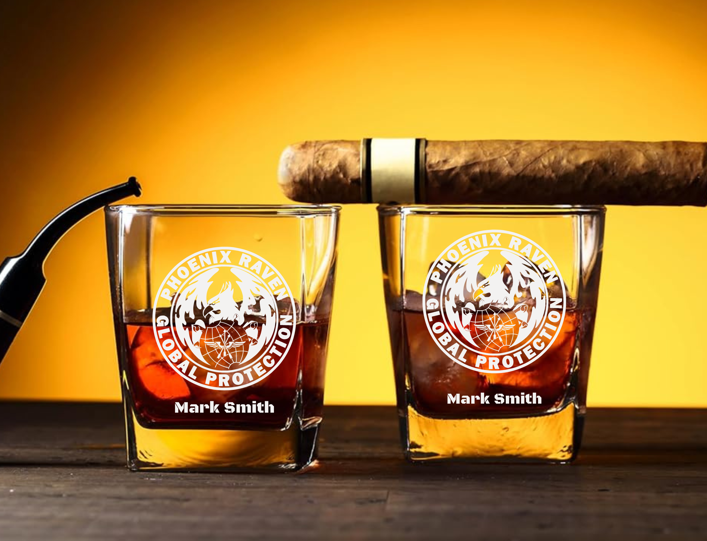 Custom USAF Phoenix Raven Engraved 11 oz Whiskey Glass – Personalized ...