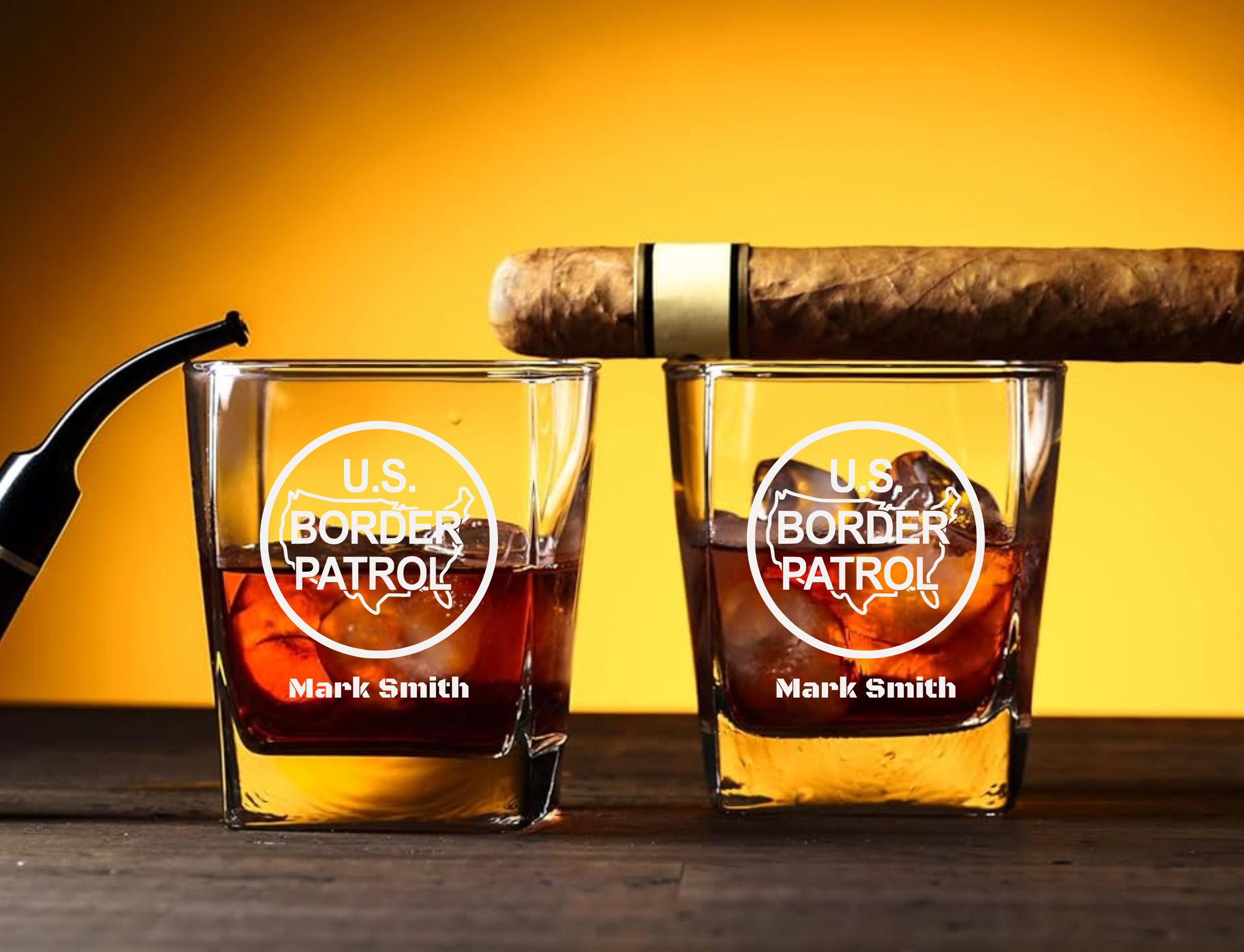 Custom Border Patrol Engraved 11 oz Whiskey Glass – Personalized DHS L ...