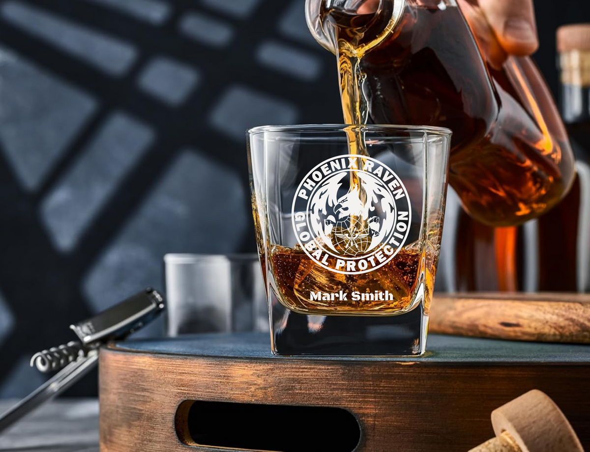 Custom USAF Phoenix Raven Engraved 11 oz Whiskey Glass – Personalized ...