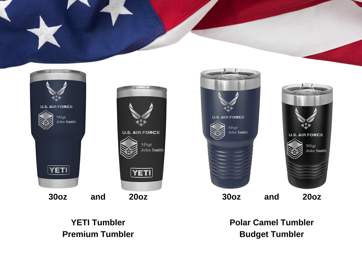 Personalized USAF YETI or Polar Tumbler: Engraved Air Force Retirement ...