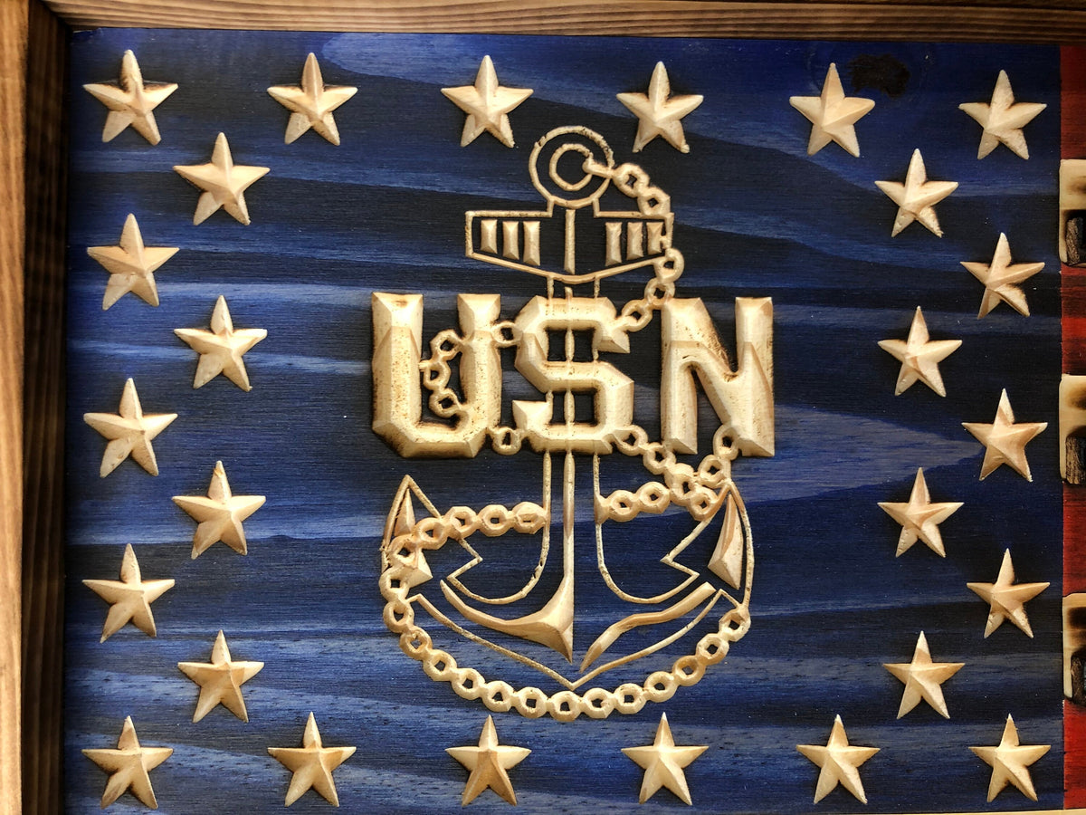 US Navy Chief Challenge Coin Display Rack Holder - Rustic Navy Chief A ...